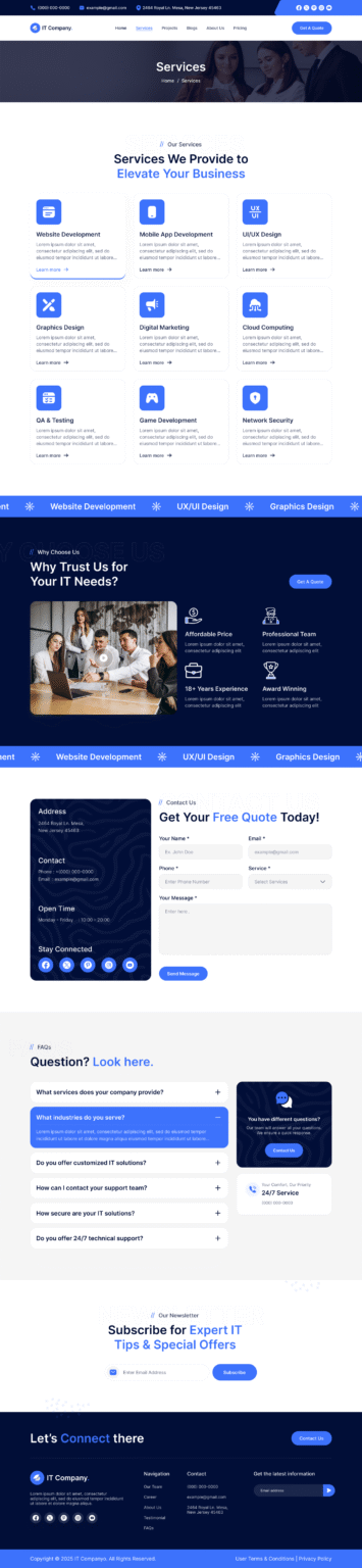 IT Service and Technology Website Figma Template Ui Ux Design [16 ...